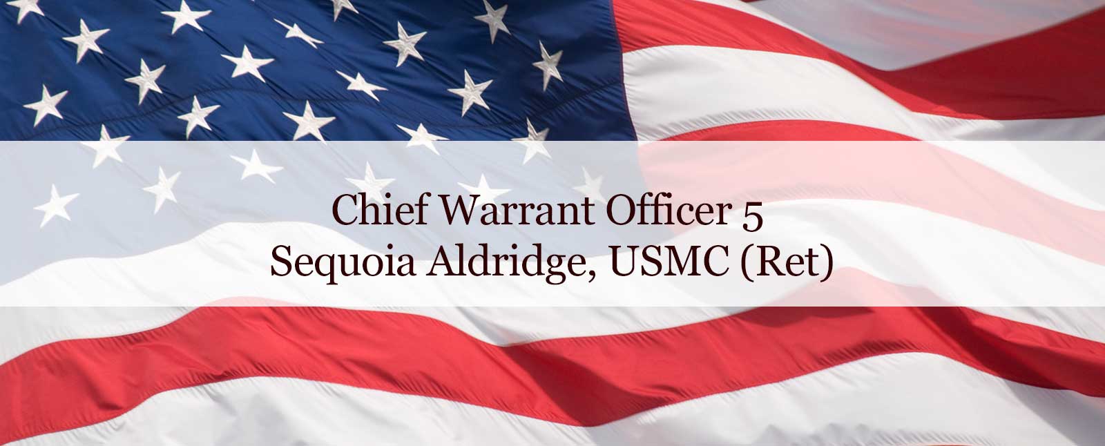 Chief Warrant Officer 5 Sequoia Aldridge, USMC (Ret) - Carolina Museum ...