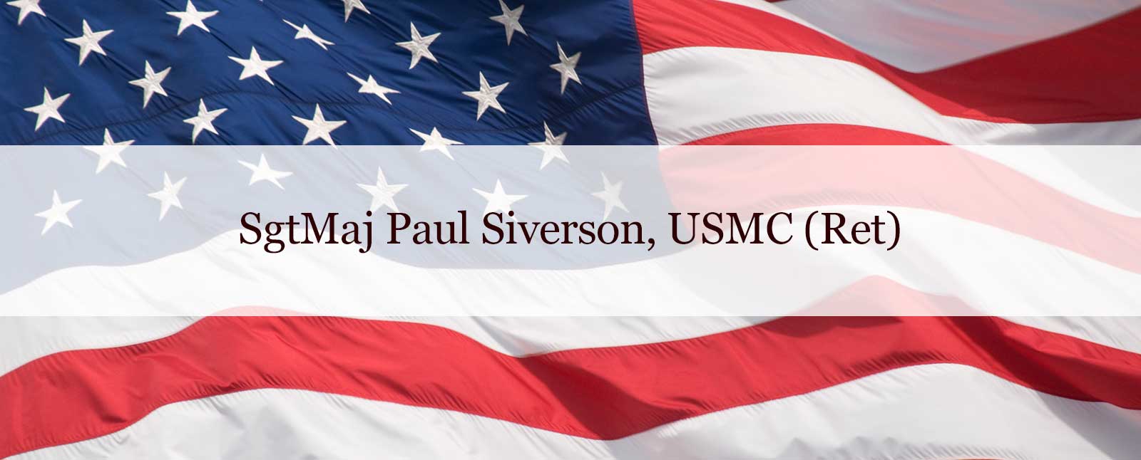 SgtMaj Paul Siverson USMC RET - Carolina Museum of the Marine 1